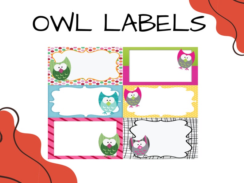 Owl Label Template - Digital Download - Editable, Customizable, Easily ...