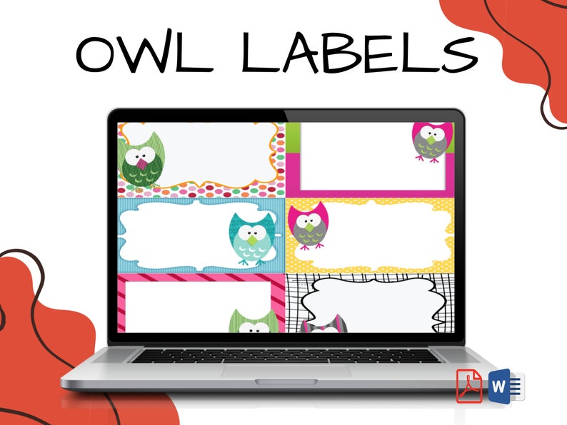 Owl Label Template - Digital Download - Editable, Customizable, Easily ...