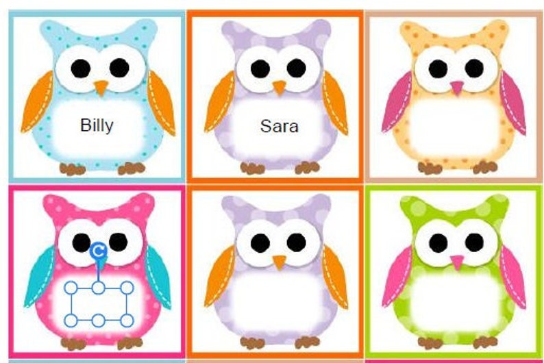 Owl Label Template Digital Download Editable Customizable - Etsy UK