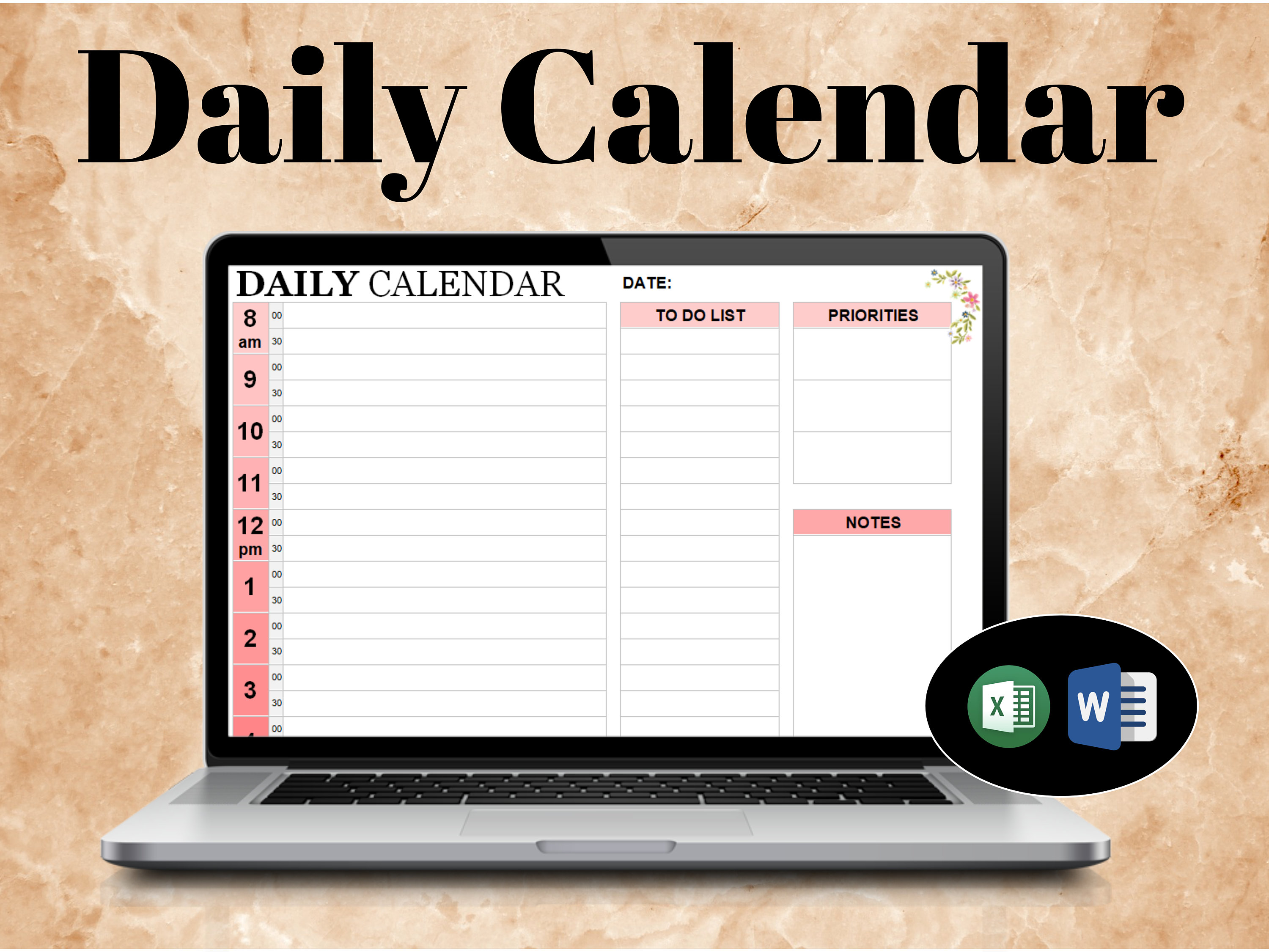 2024 Editable Daily Calendars - Customizable and Printable - Microsoft ...