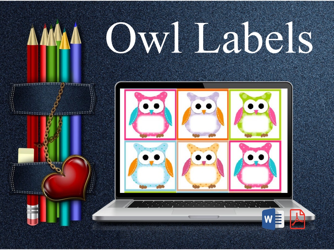 Owl Label Template - Digital Download - Editable, Customizable, Easily ...