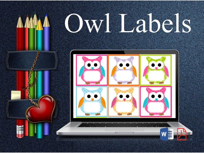 Owl Label Template - Digital Download - Editable, Customizable, Easily ...