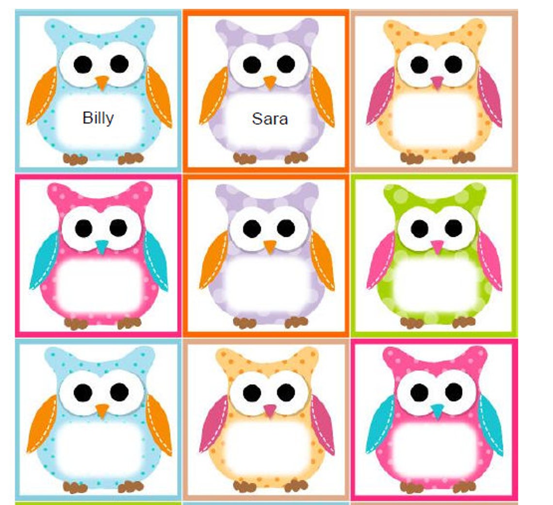 Owl Label Template Digital Download Editable Customizable - Etsy UK