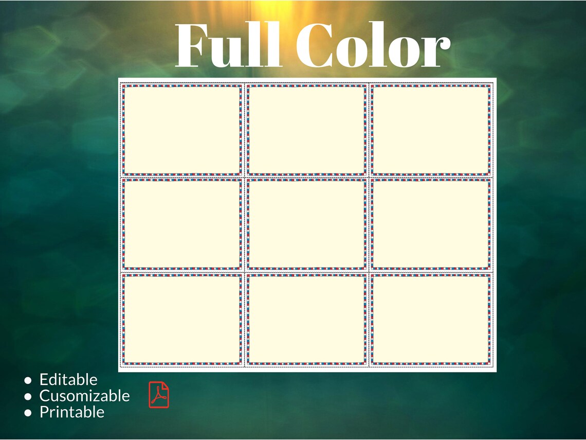 Editable Flash Cards - Customizable and Printable PDF Format - Instant ...