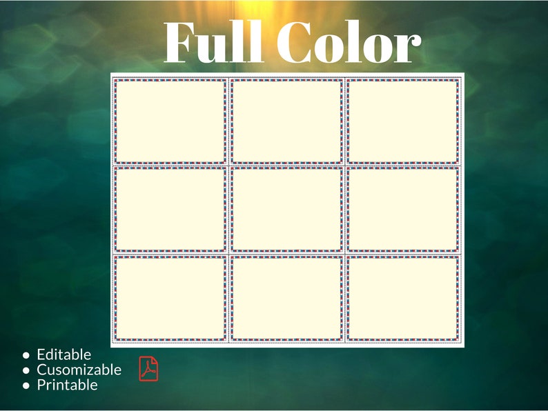Editable Flash Cards - Customizable and Printable PDF Format - Instant ...