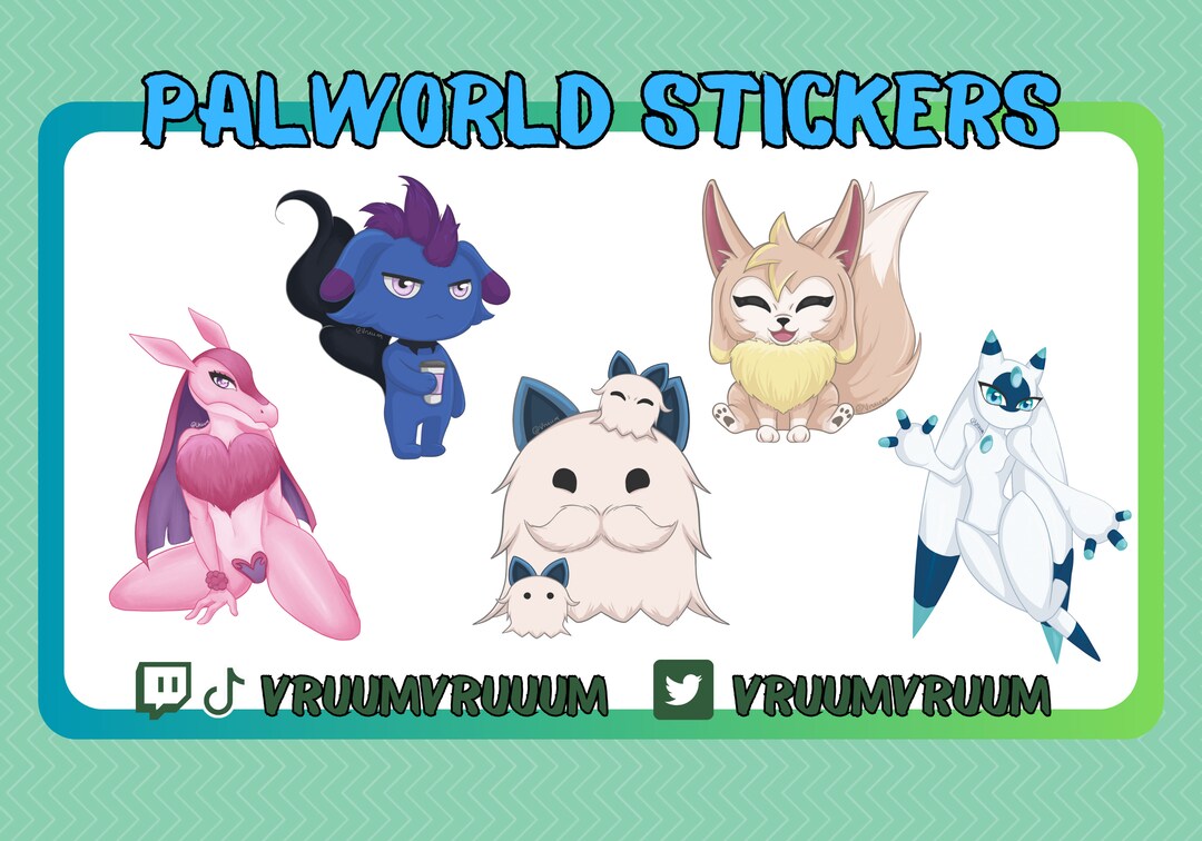 Palworld Vinyl Stickers! - Lovander, Lunaris, Sweepa, Vixy and Depresso ...