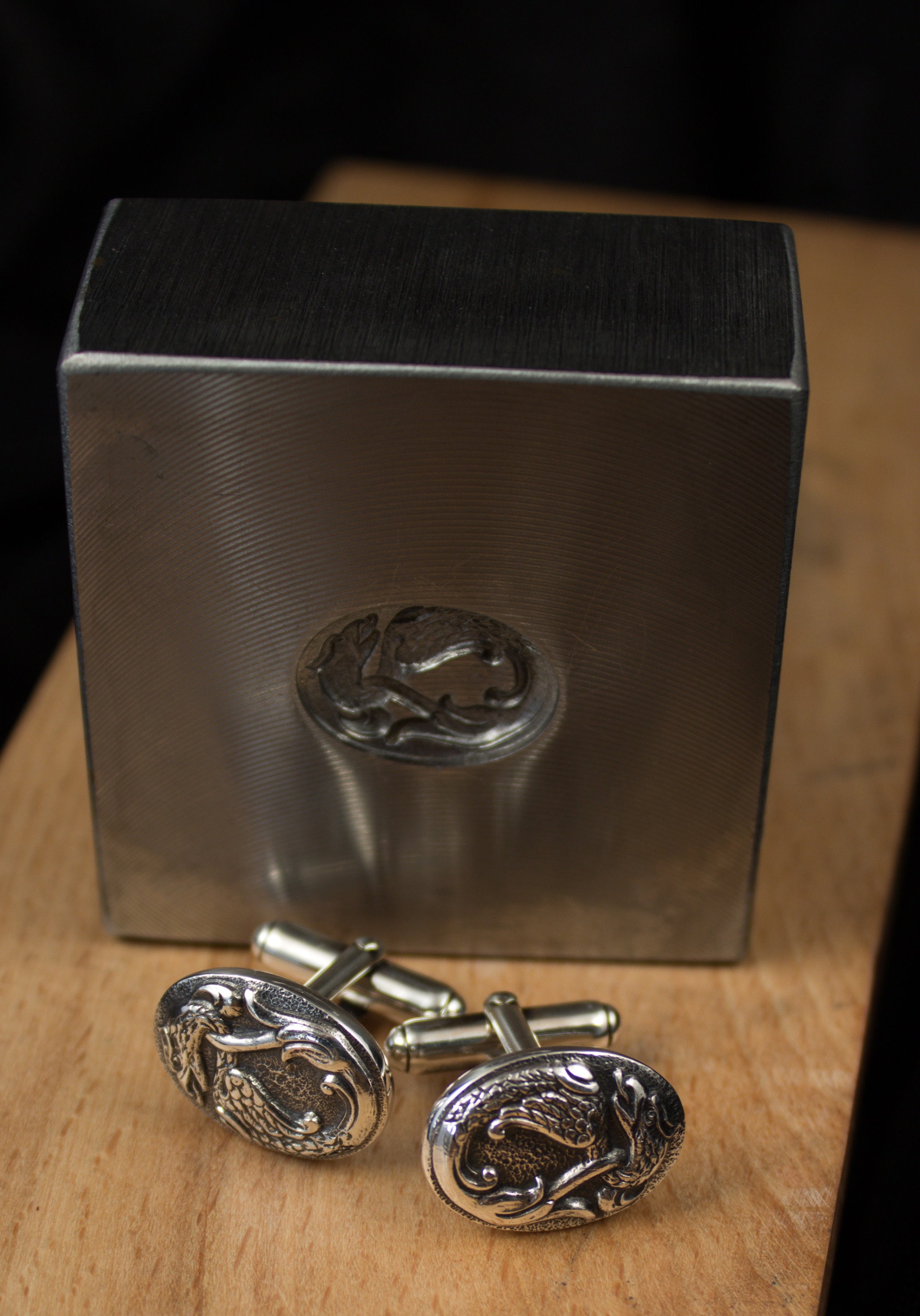 The Griffin Solid Sterling Silver Cufflinks - Etsy
