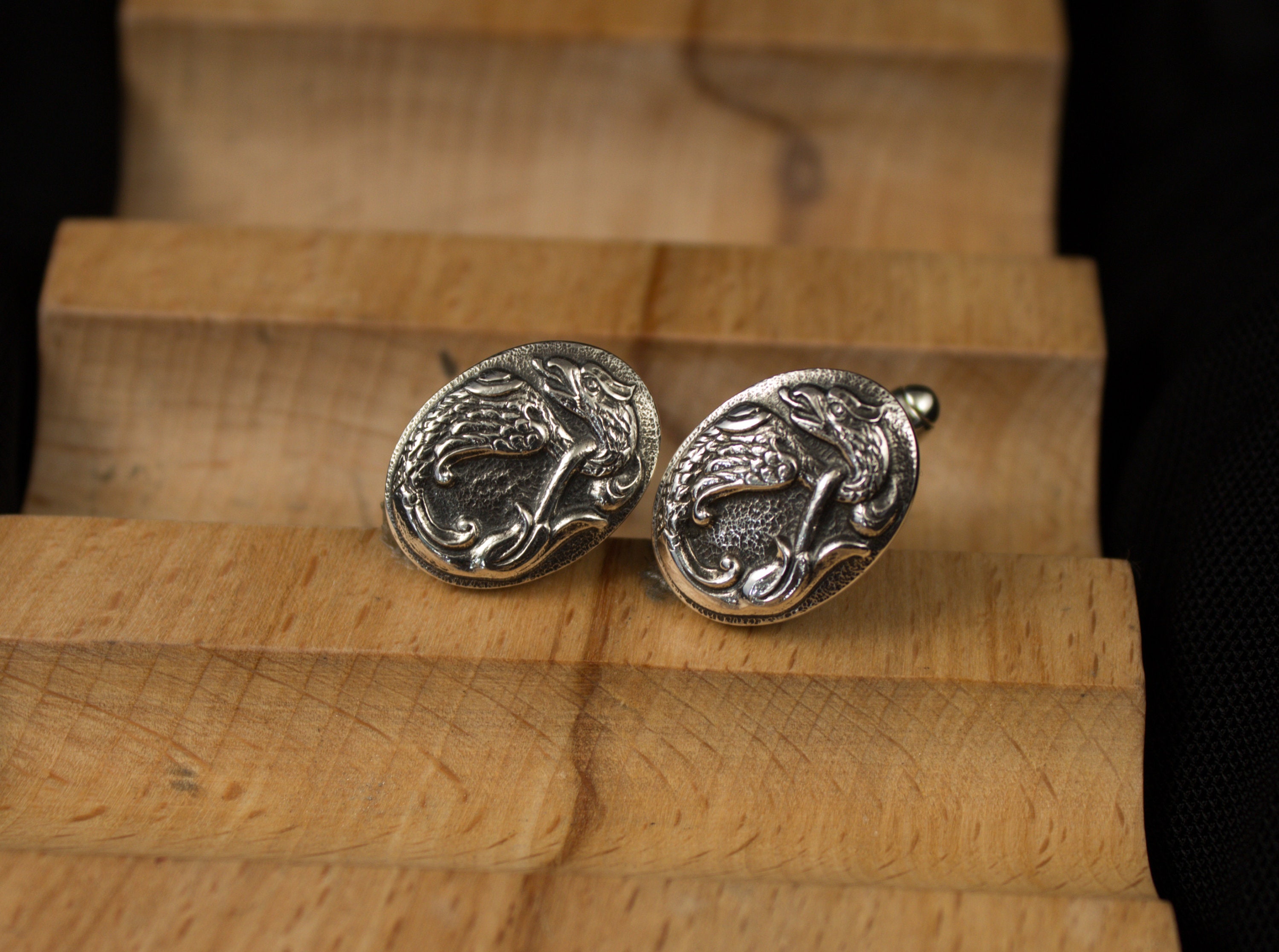 The Griffin Solid Sterling Silver Cufflinks - Etsy