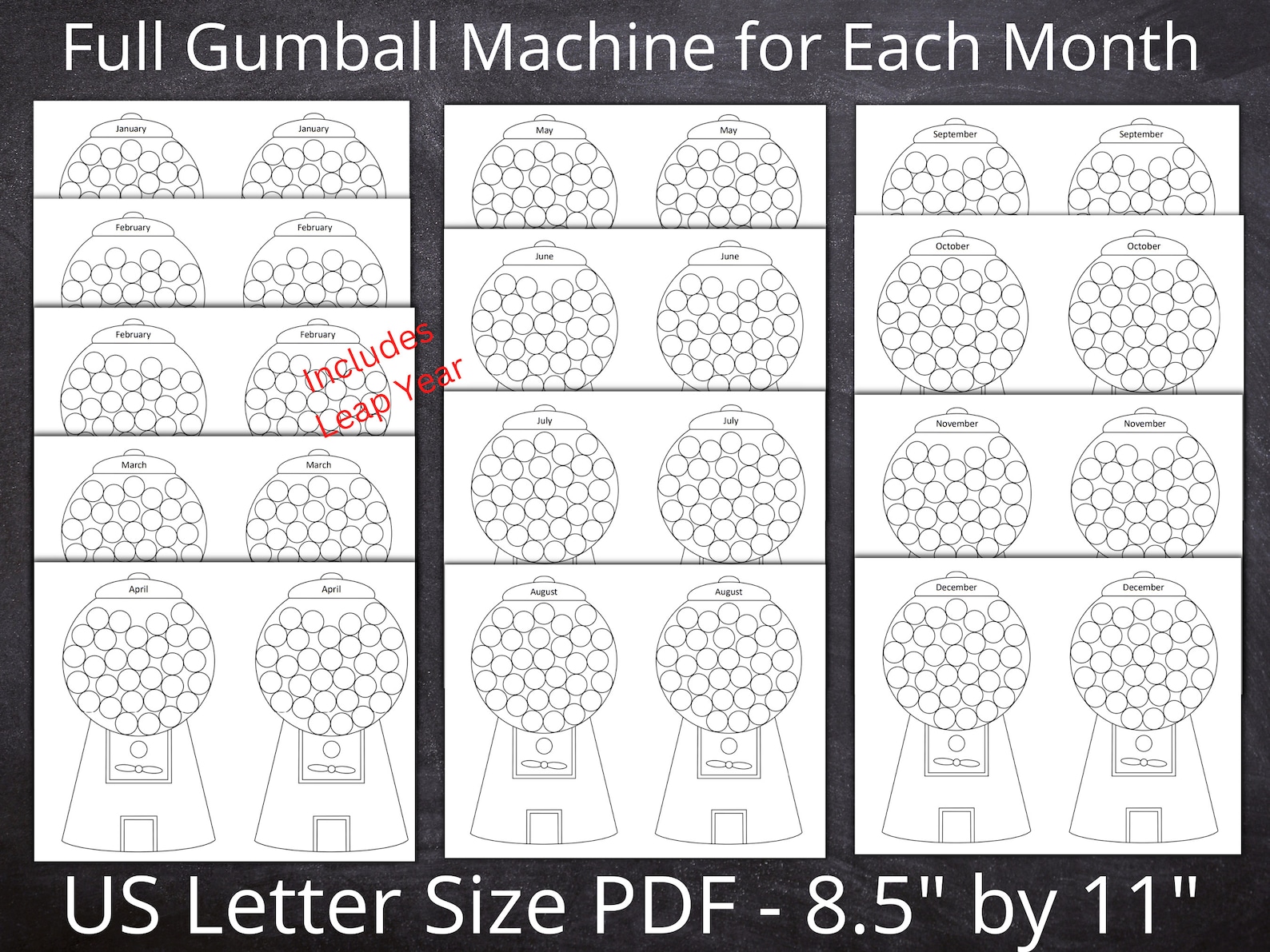 Monthly Reward Chart Gumball Machine | Printable Gumball Machine ...