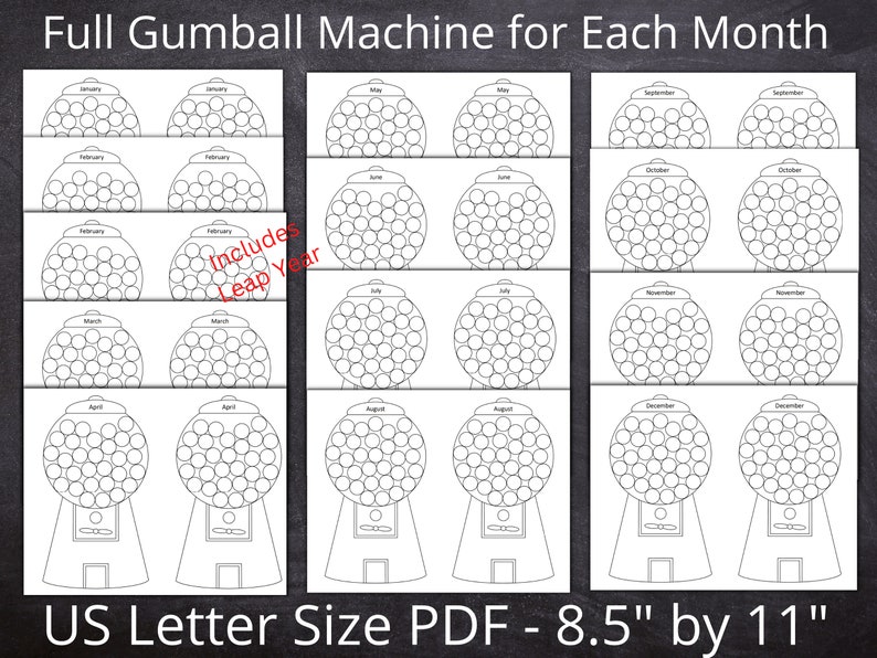 Monthly Reward Chart Gumball Machine | Printable Gumball Machine ...