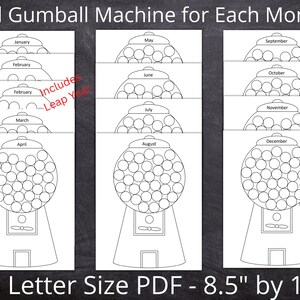Monthly Reward Chart Gumball Machine | Printable Gumball Machine ...