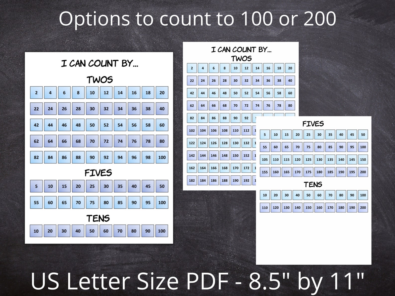 Count by 2's, 5's, & 10's Chart | Counting Chart | I Can Count by 2's ...