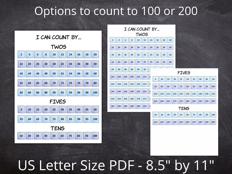Count by 2's, 5's, & 10's Chart | Counting Chart | I Can Count by 2's ...