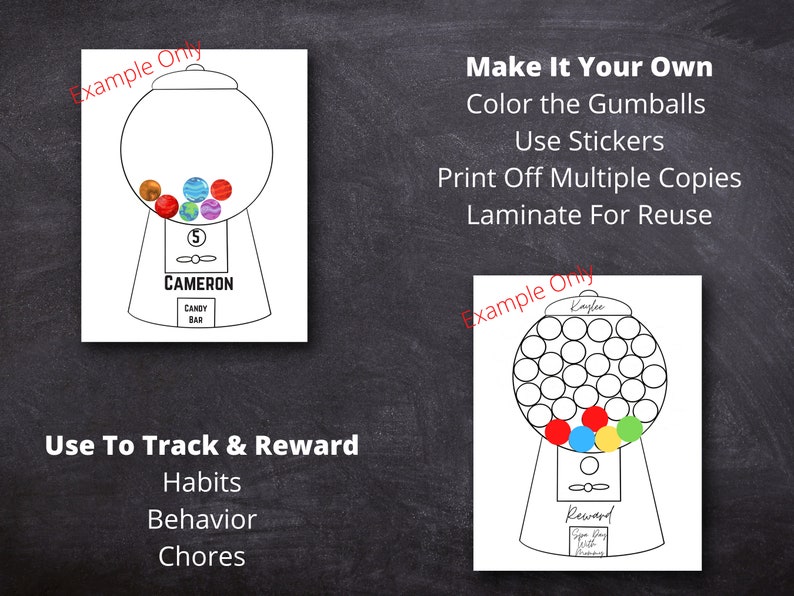 Reward Chart Gumball Machine | Printable Gumball Machine Reward Chart ...
