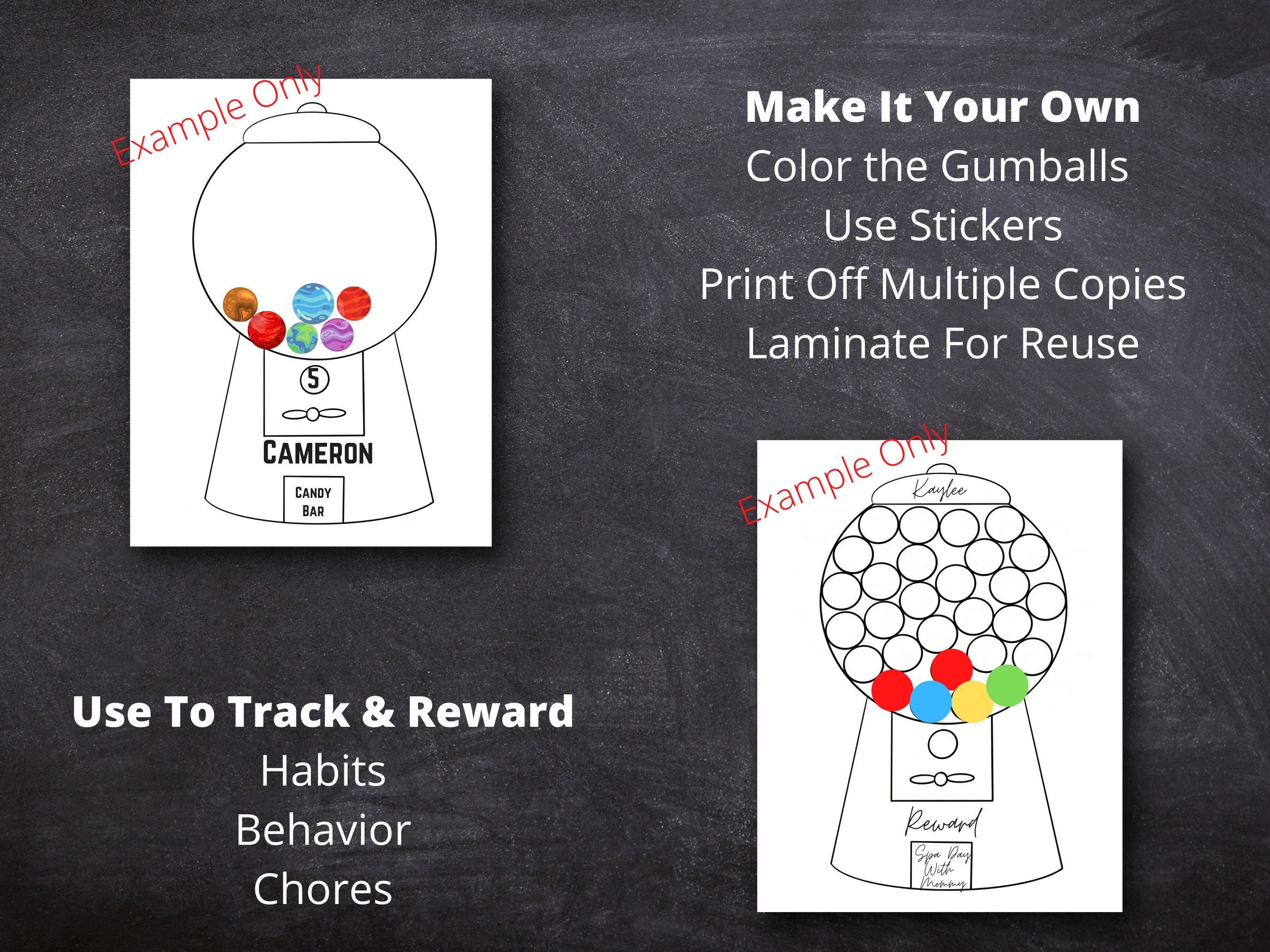 Reward Chart Gumball Machine | Printable Gumball Machine Reward Chart ...