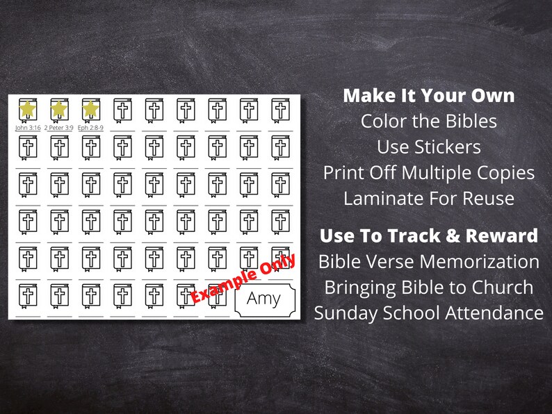 Yearly Bible Memory Verse Chart | Printable Bible Memory Chart - Etsy