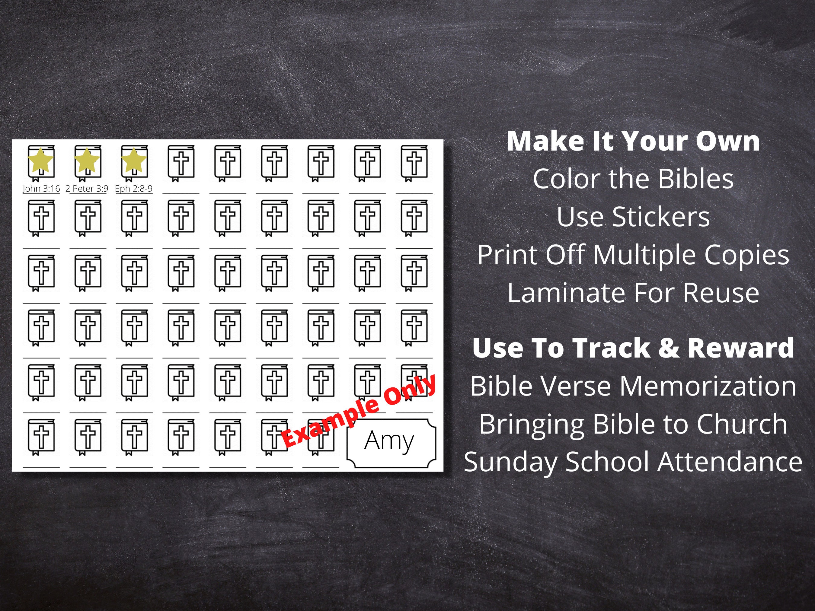 Yearly Bible Memory Verse Chart | Printable Bible Memory Chart - Etsy