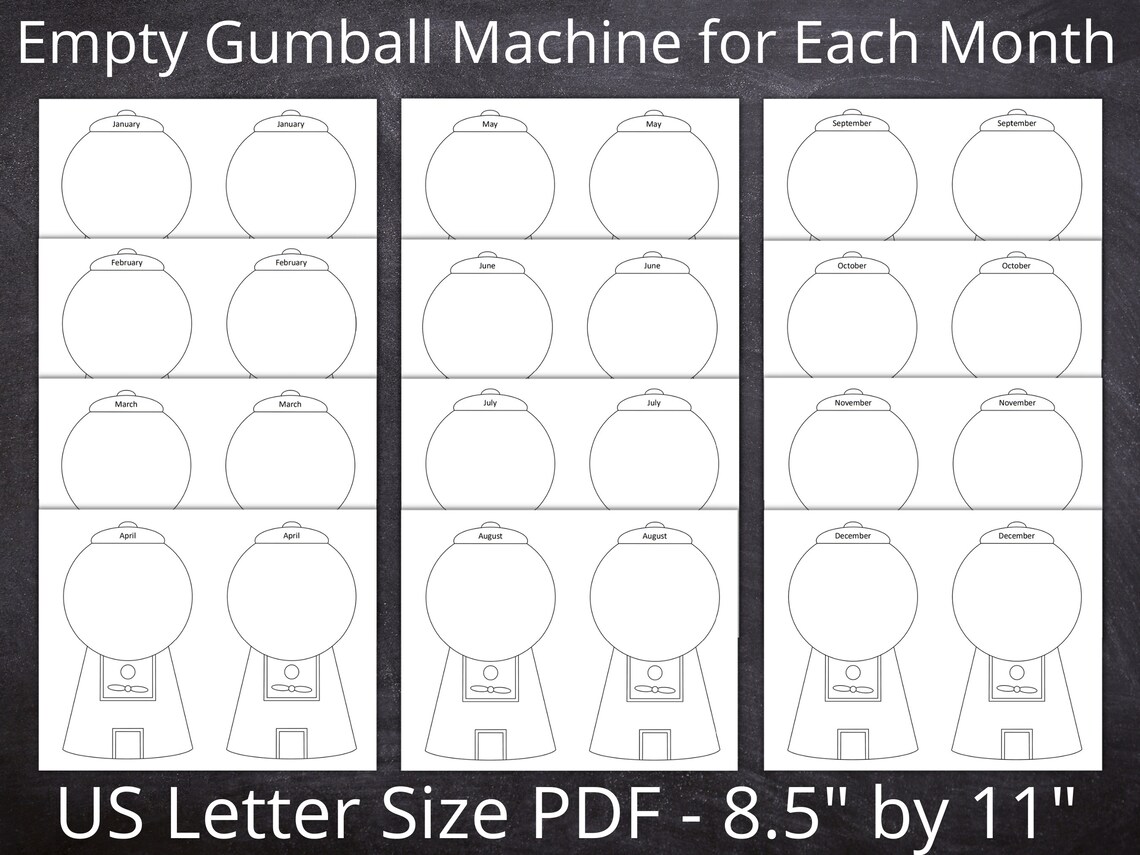 Monthly Reward Chart Gumball Machine | Printable Gumball Machine ...