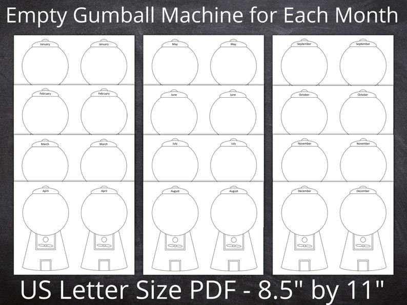 Monthly Reward Chart Gumball Machine | Printable Gumball Machine ...