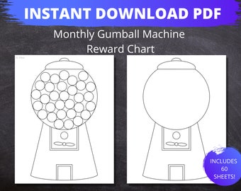 Reward Chart Gumball Machine | Printable Gumball Machine Reward Chart ...