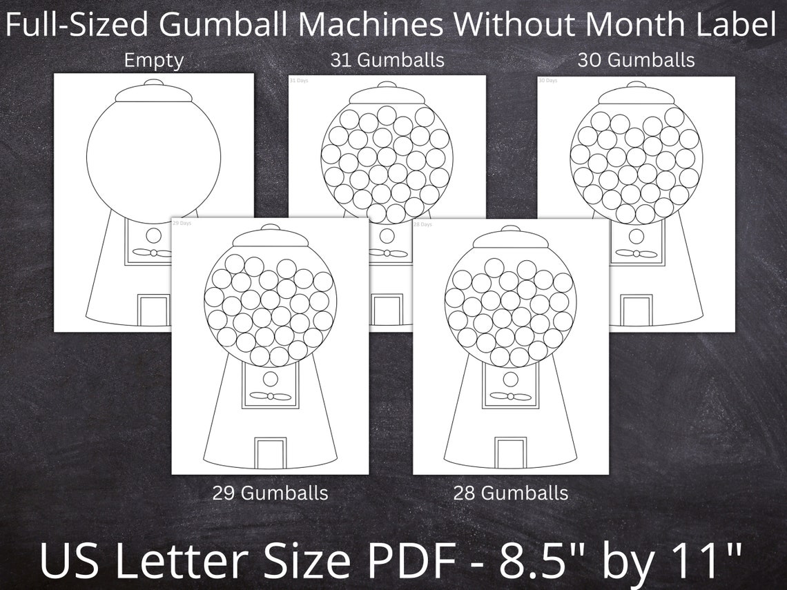 Monthly Reward Chart Gumball Machine | Printable Gumball Machine ...