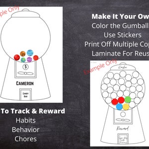 Monthly Reward Chart Gumball Machine | Printable Gumball Machine ...