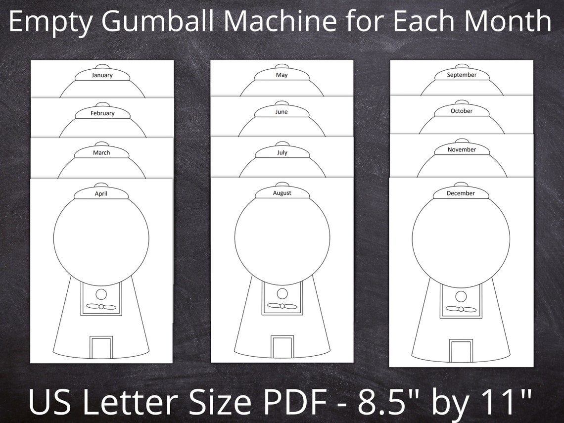 Monthly Reward Chart Gumball Machine | Printable Gumball Machine ...