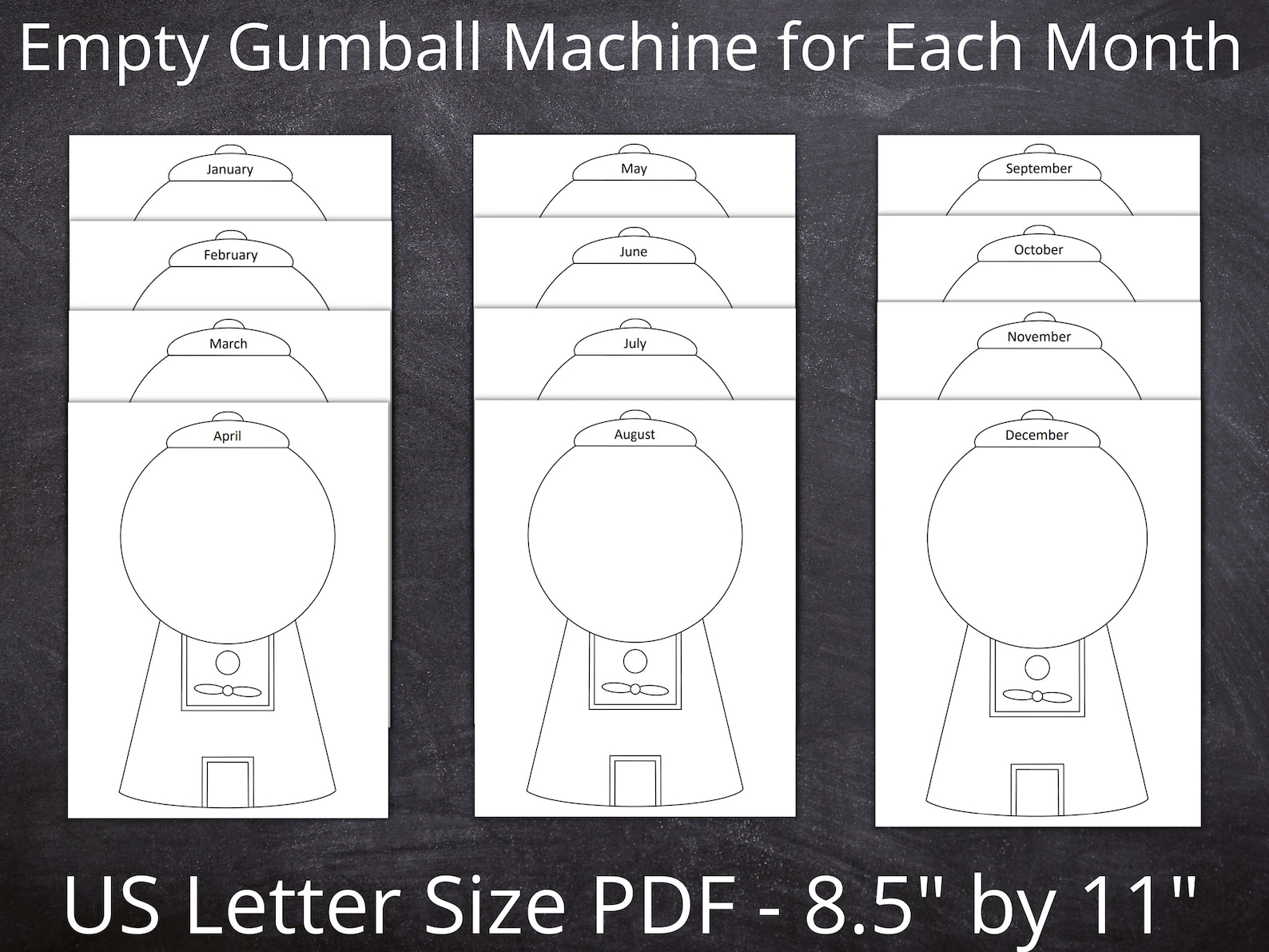 Monthly Reward Chart Gumball Machine | Printable Gumball Machine ...