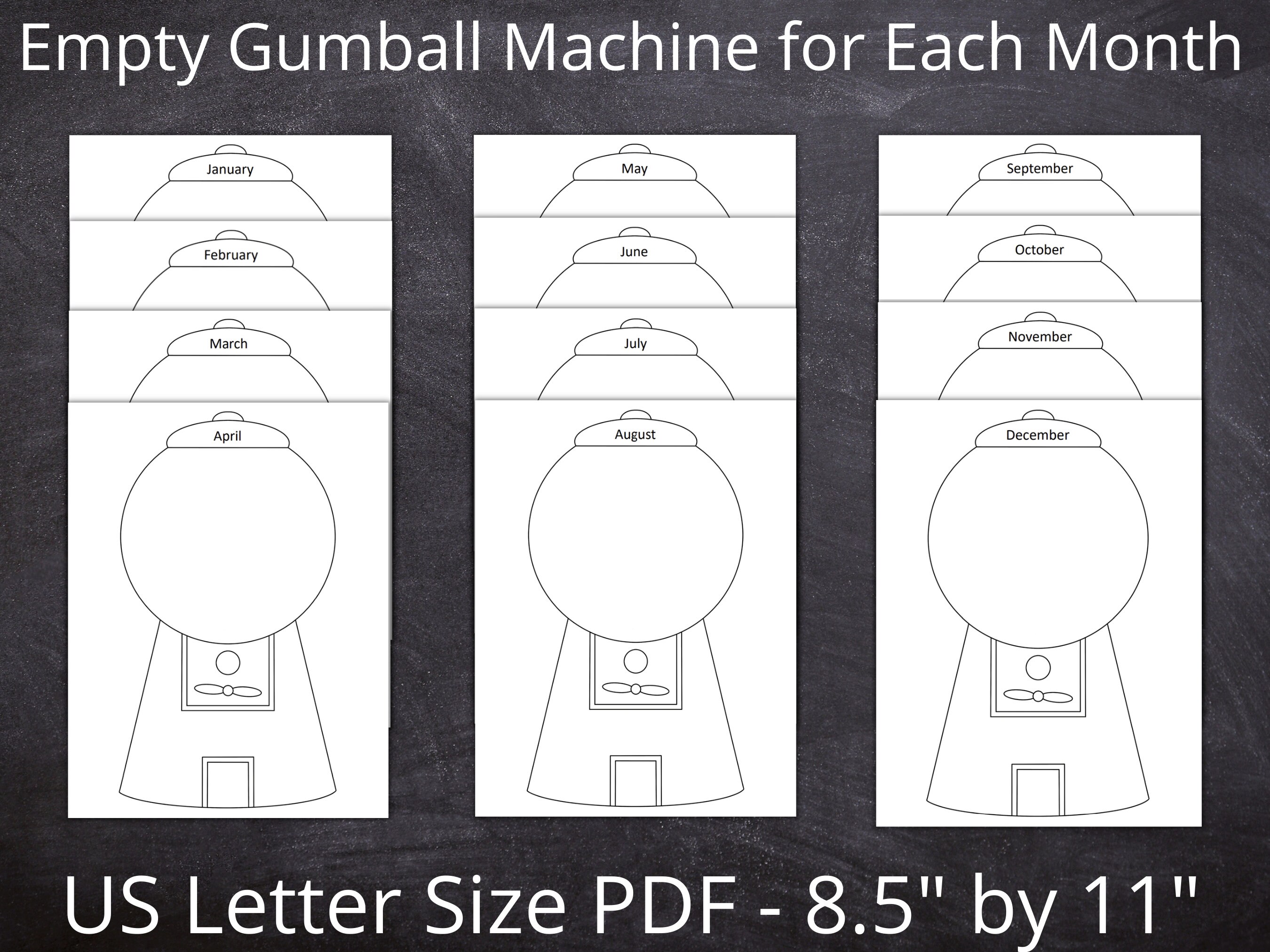 Monthly Reward Chart Gumball Machine | Printable Gumball Machine ...