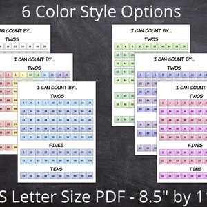 Count by 2's, 5's, & 10's Chart | Counting Chart | I Can Count by 2's ...