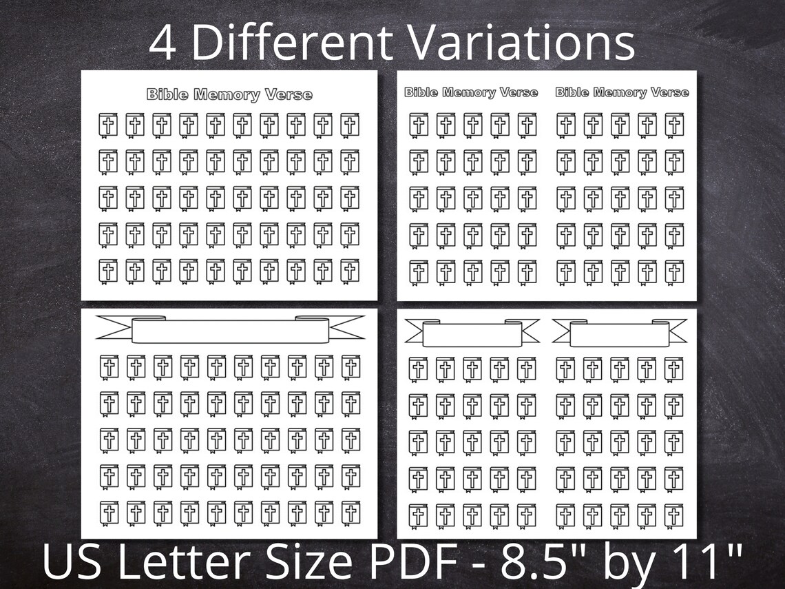 Bible Memory Verse Chart | Printable Bible Memory Chart - Etsy