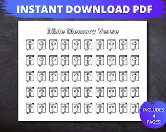 Kids Scripture Chart Children's Bible Verse Memory Chart Best Memory ...