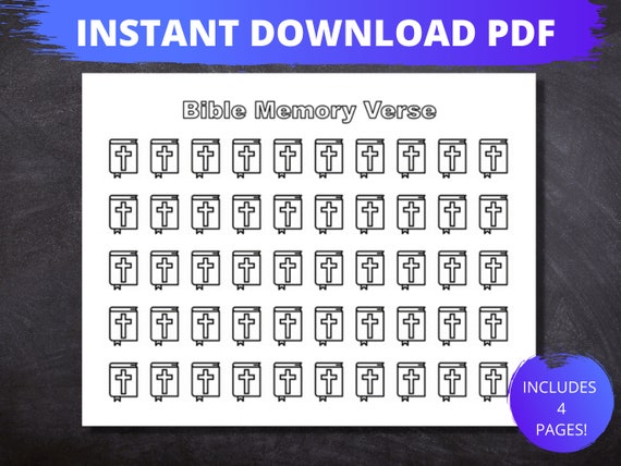 Bible Memory Verse Chart Printable Bible Memory Chart | Etsy