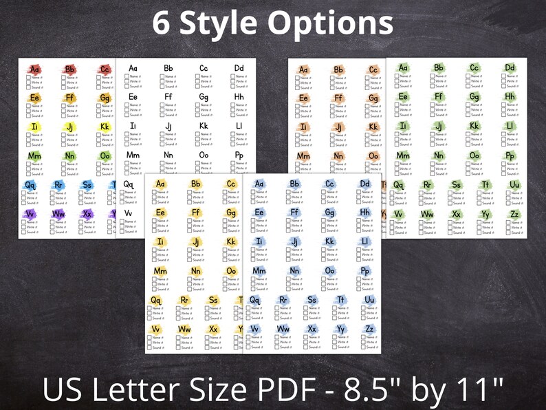 Alphabet Chart | Alphabet Progress Chart - Etsy