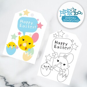 Cute Happy Easter Chicks, Eggs, Stars for Kids | Pink | Green | Blue ...