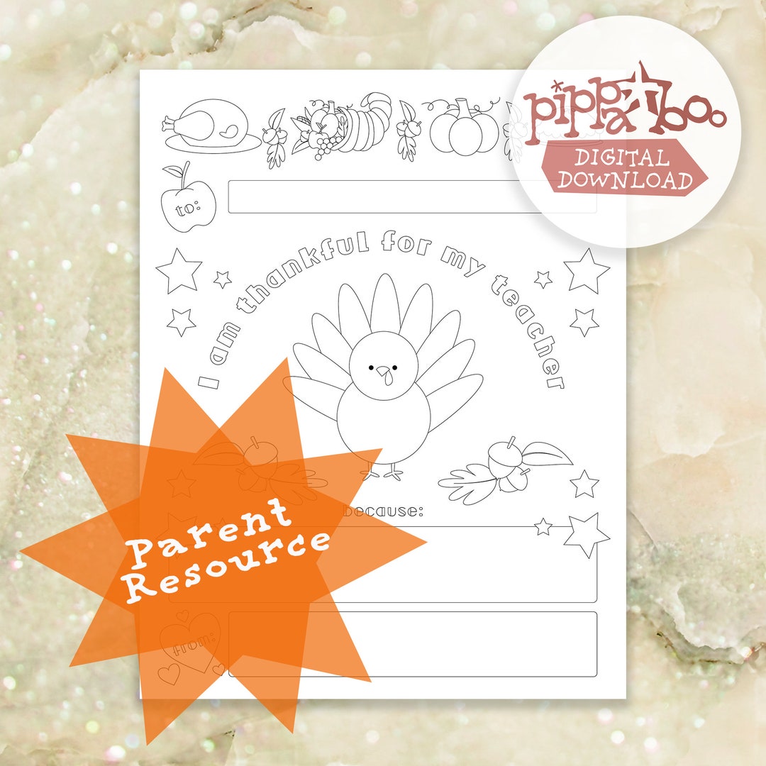 Class Mom Resource| Thankful for My Teacher | Printable Thanksgiving ...