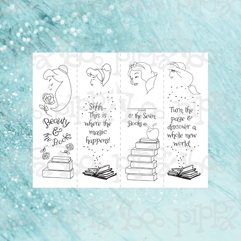4 Printable Princess Bookmarks for Kids | DIGITAL DOWNLOAD | Instant ...