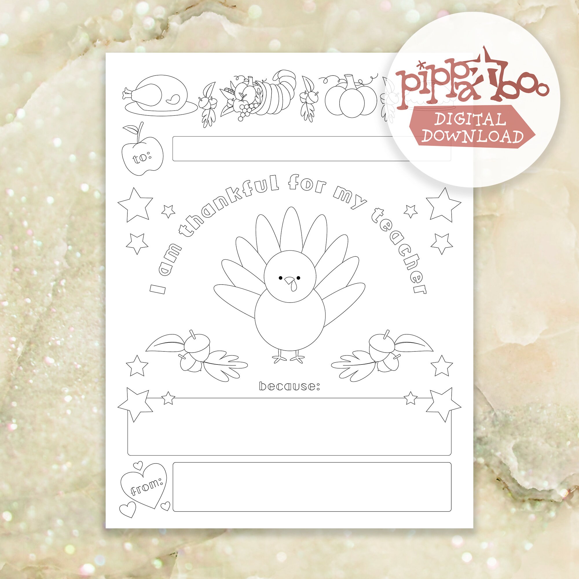 Class Mom Resource| Thankful for My Teacher | Printable Thanksgiving ...