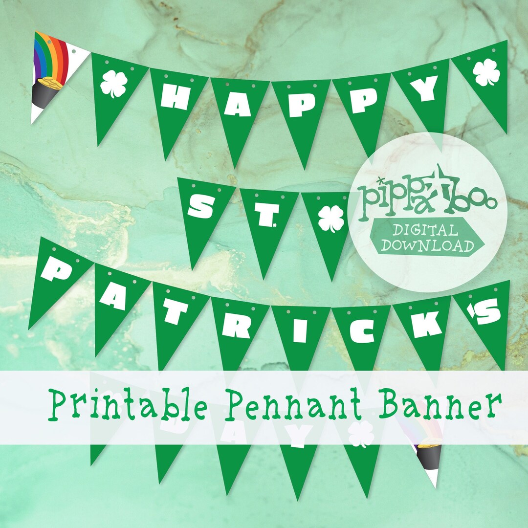 Happy St. Patrick's Day Pennant Banner for Party | Digital Download ...