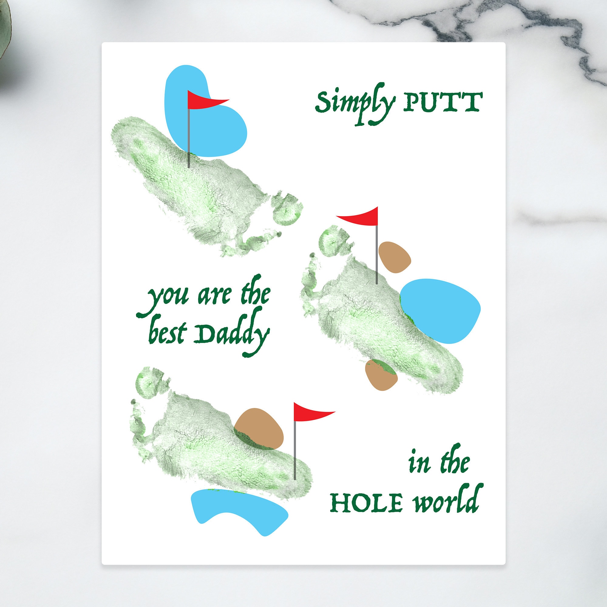 Father's Day Golf Footprint Keepsake Craft Gift | Kids | Baby | Infant ...