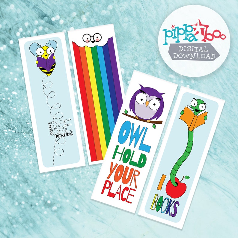 4 Printable Animal Bookmarks for Kids | DIGITAL DOWNLOAD | Instant ...