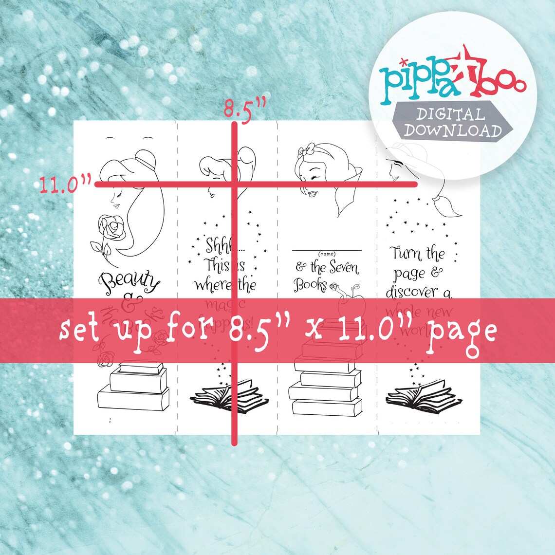 4 Printable Princess Bookmarks for Kids | DIGITAL DOWNLOAD | Instant ...