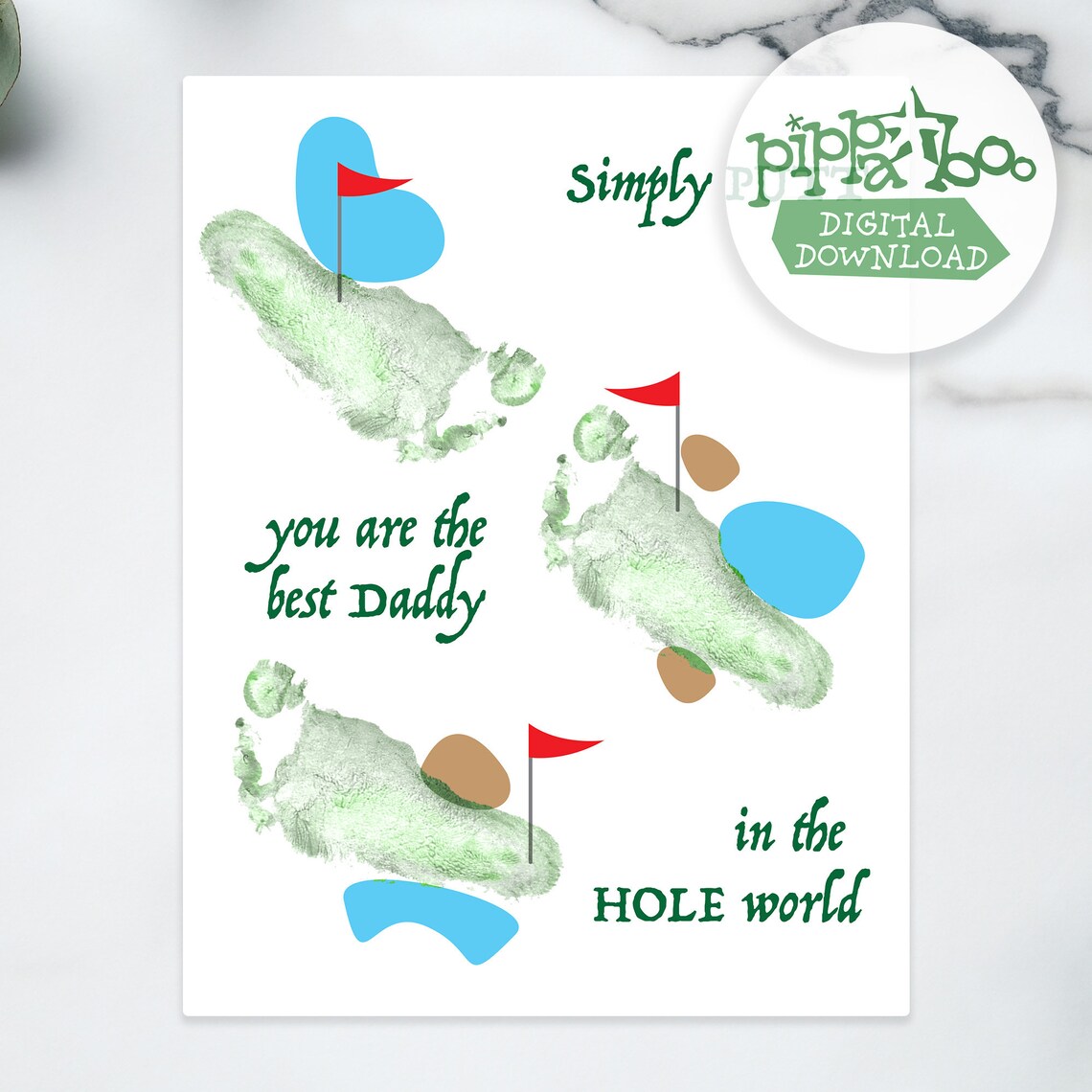 Father's Day Golf Footprint Keepsake Craft Gift | Kids | Baby | Infant ...