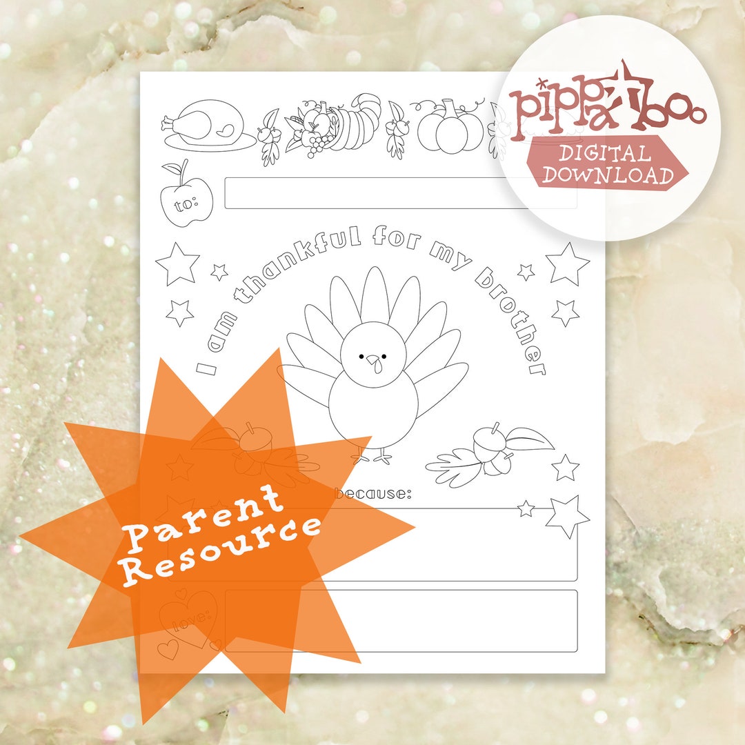 Thankful for My Brother | Printable Thanksgiving Cards | Turkey | Easy ...