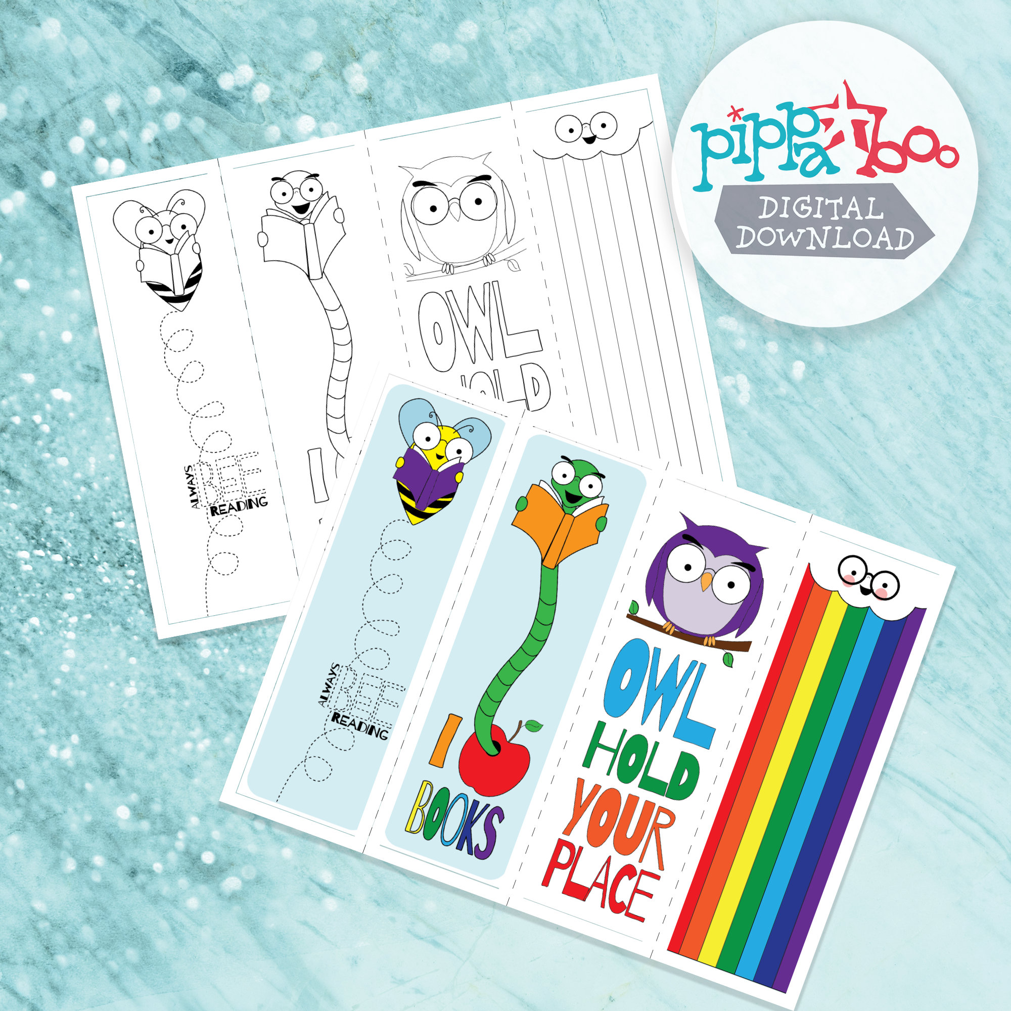 4 Printable Animal Bookmarks for Kids | DIGITAL DOWNLOAD | Instant ...