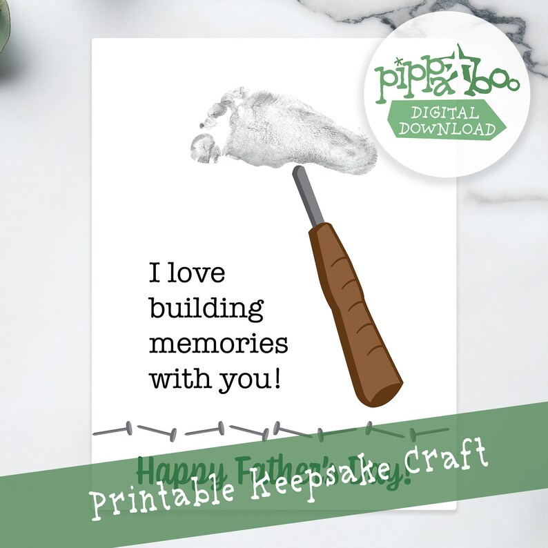 Father's Day I Love Building Memories With You Footprint Keepsake ...