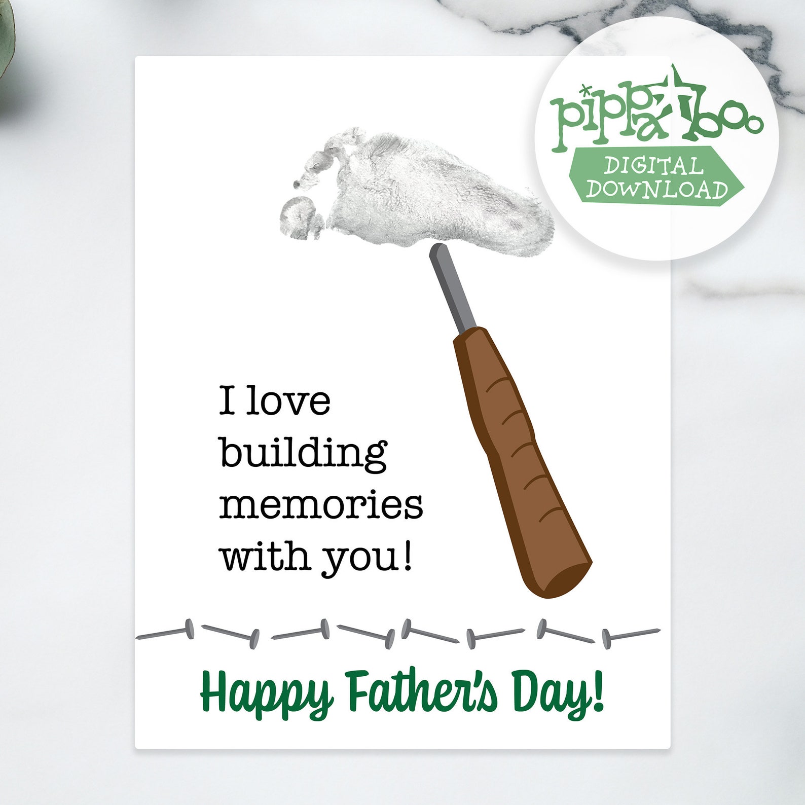 Father's Day I Love Building Memories With You Footprint Keepsake ...