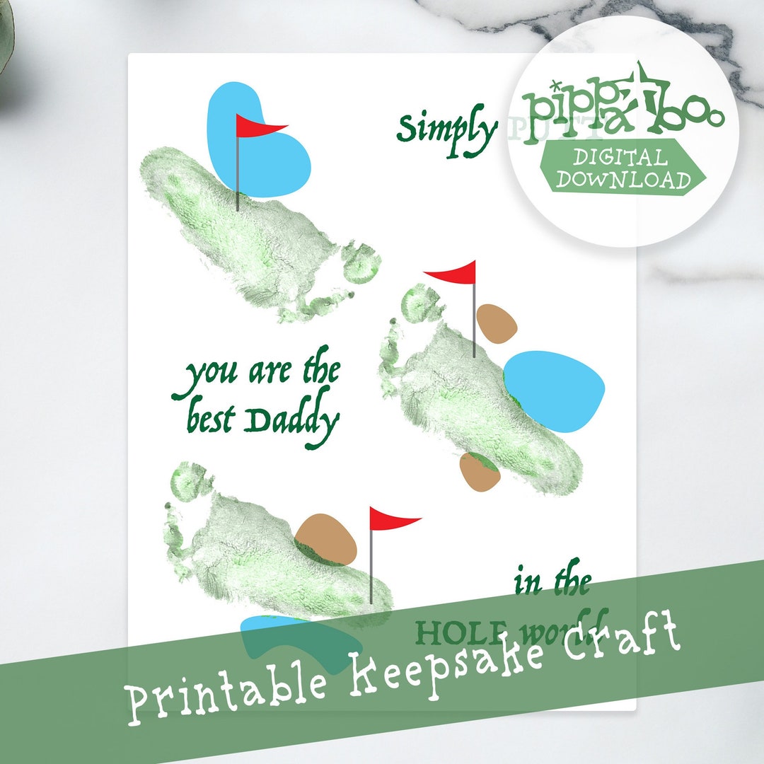 Father's Day Golf Footprint Keepsake Craft Gift | Kids | Baby | Infant ...