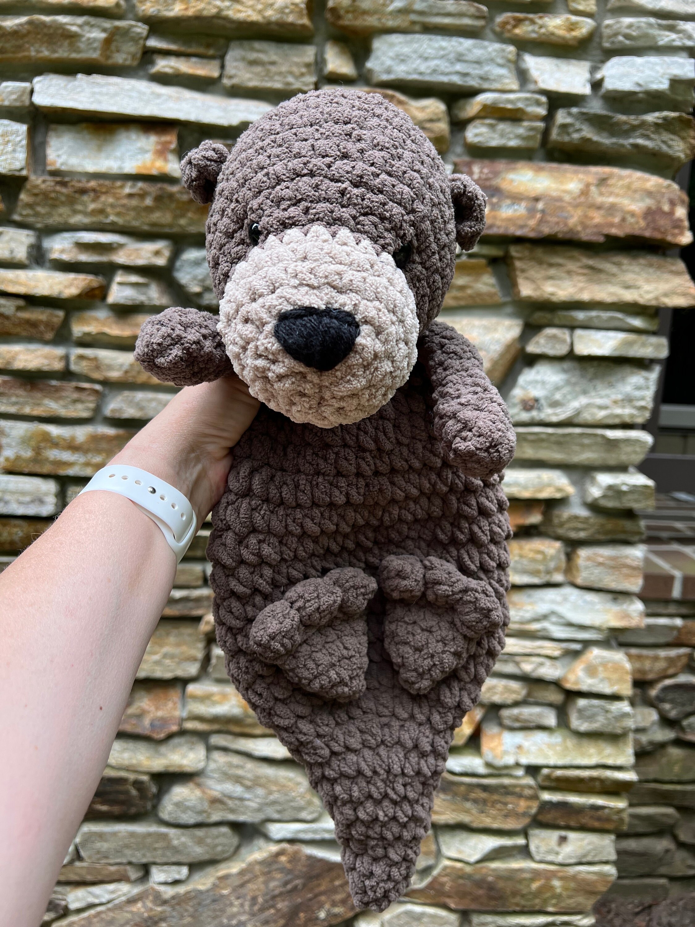 Ships Quickly Crochet Otter Lovey Snuggler Security Blanket Etsy
