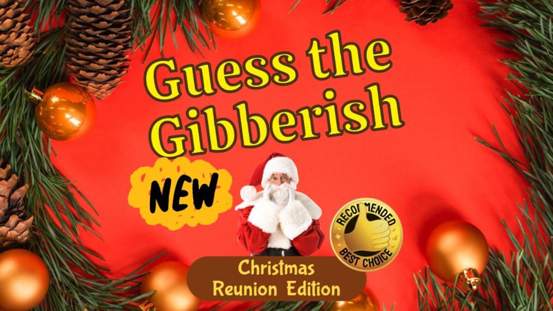 Guess the Gibberish Game - Ideal for Christmas Reunion Trivia & Family ...